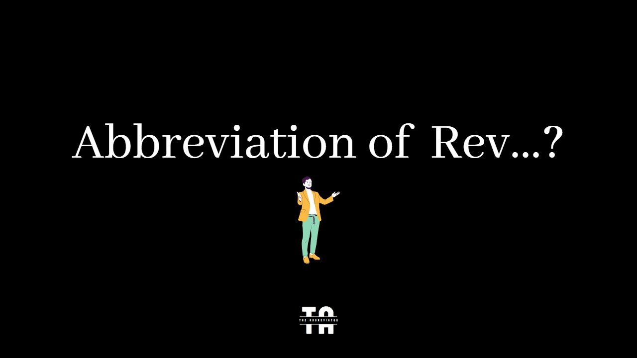 Abbreviation of Rev? | Religious Titles. - YouTube