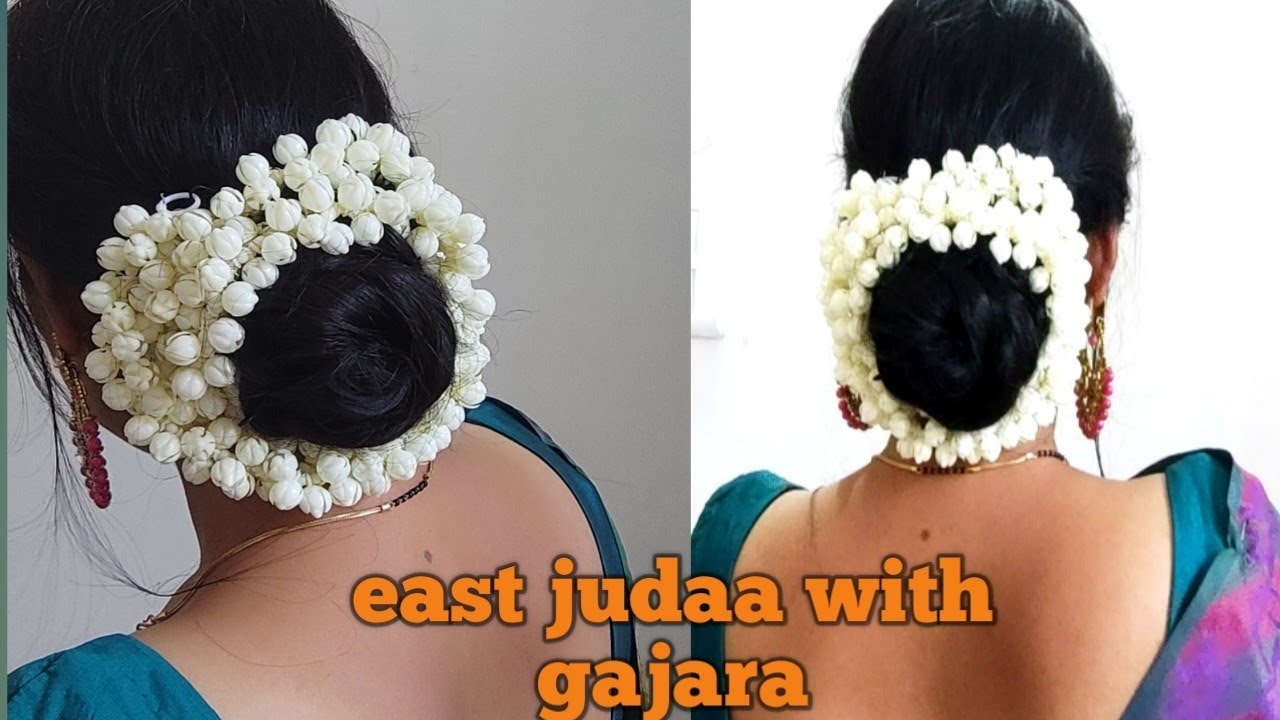 easy judaa hairstyle with gajra for wedding, party, festival. Indian ...