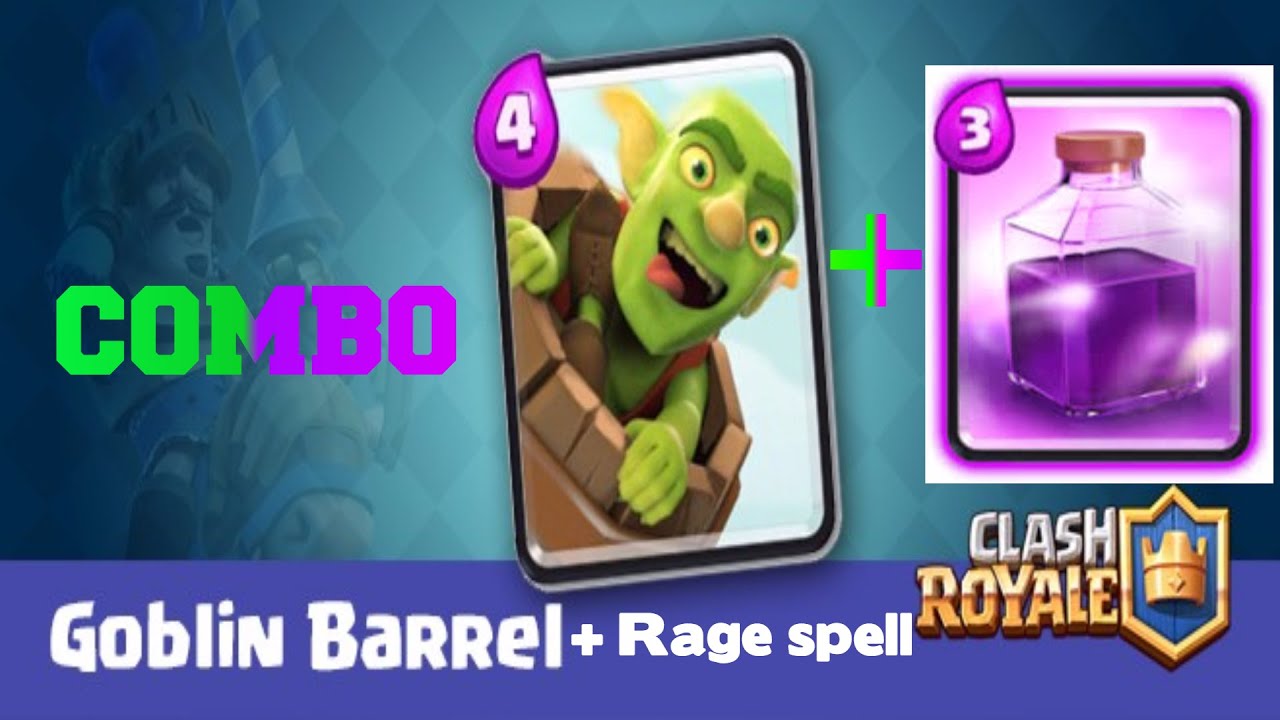 CLASH ROYALE Rage spell and Goblin barrel combo - YouTube