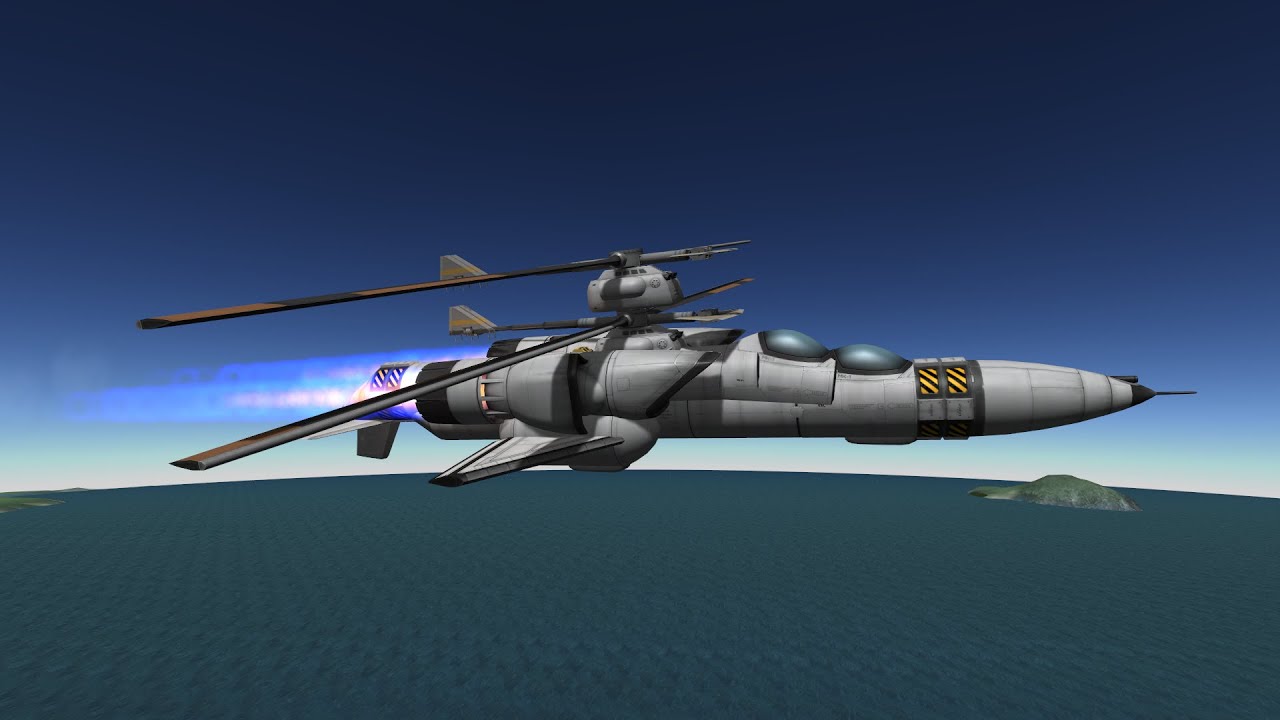 Kerbal Space Program - Heliplane VTOL transition using only aerodynamic ...