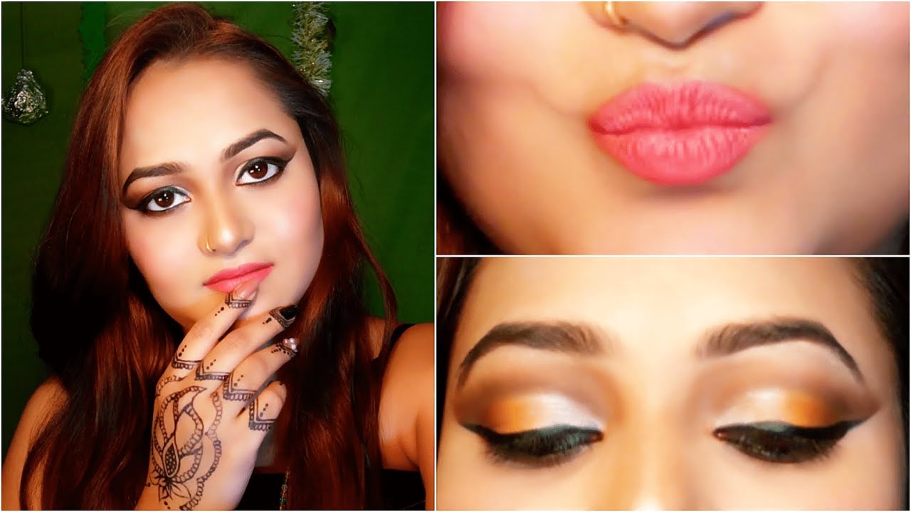 Oily skin makeup detailed video / chocolate day makeup / brown smokey ...