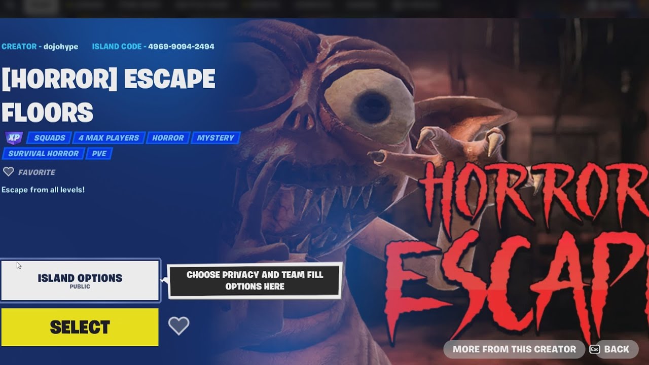 Horror Escape Floors - Fortnite XP Creative Halloween Map - YouTube