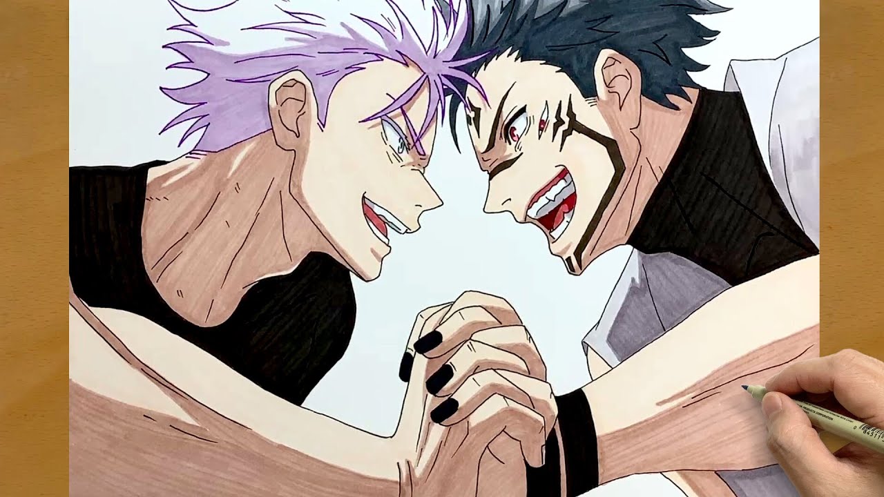 How to Draw Gojo vs Sukuna Showdown | Step-by-Step Art Process of Epic ...