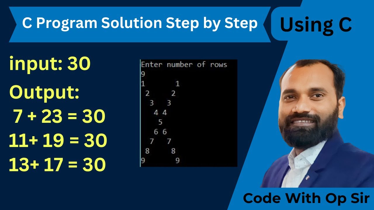C Test 4 Pattern Program Pairs Of Prime Number Pattern Program Excercise Youtube