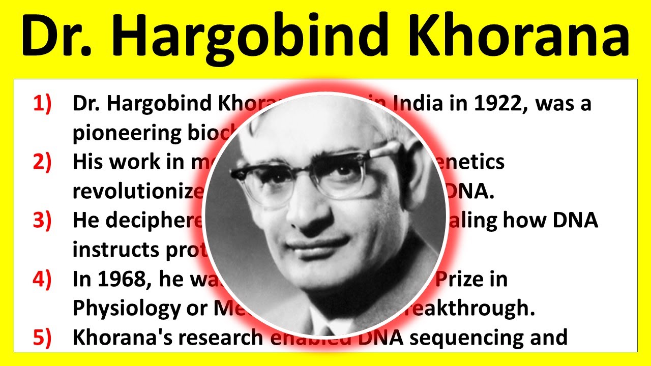 10 lines about Dr Hargobind Khorana in English | Hargobind Khorana: A ...