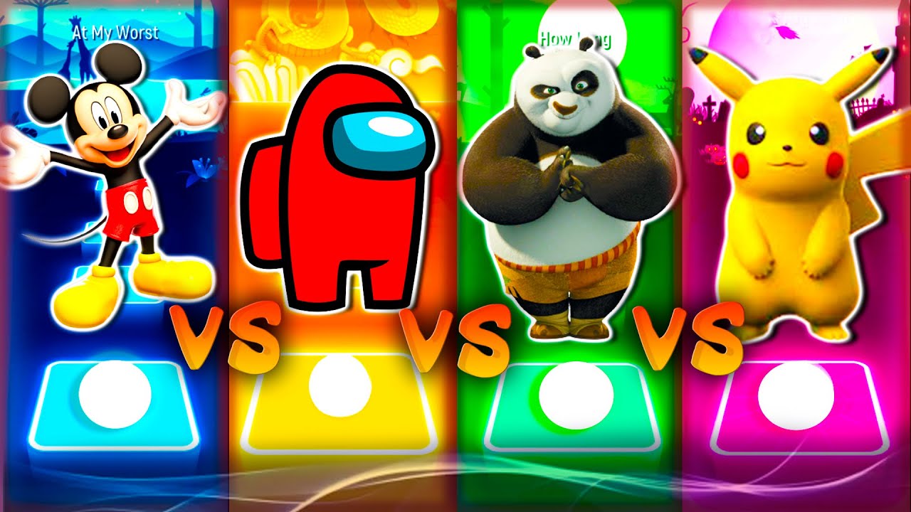 Mickey Mouse - Among Us - Kung Fu Panda - Pikachu ||| Tiles Hop EDM ...