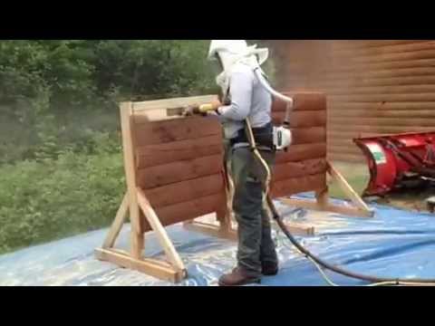 Media Blasting a Log Home - YouTube