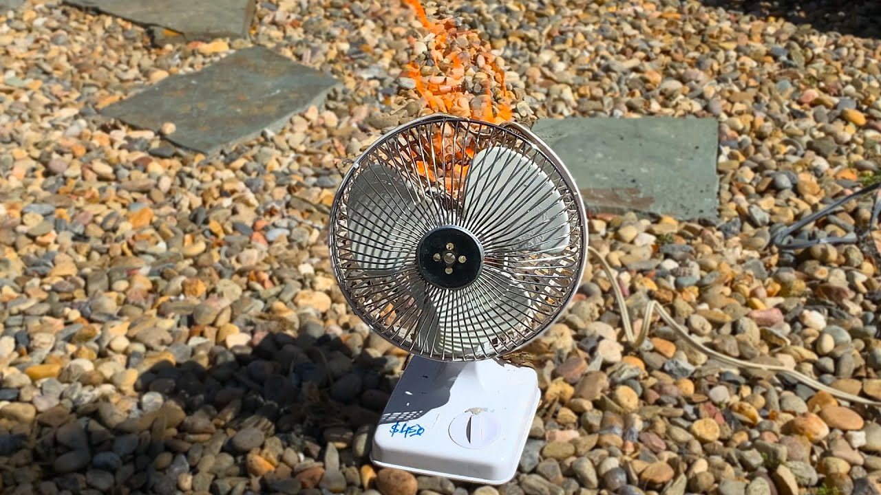 Deluxe Desk Fan Fire - YouTube