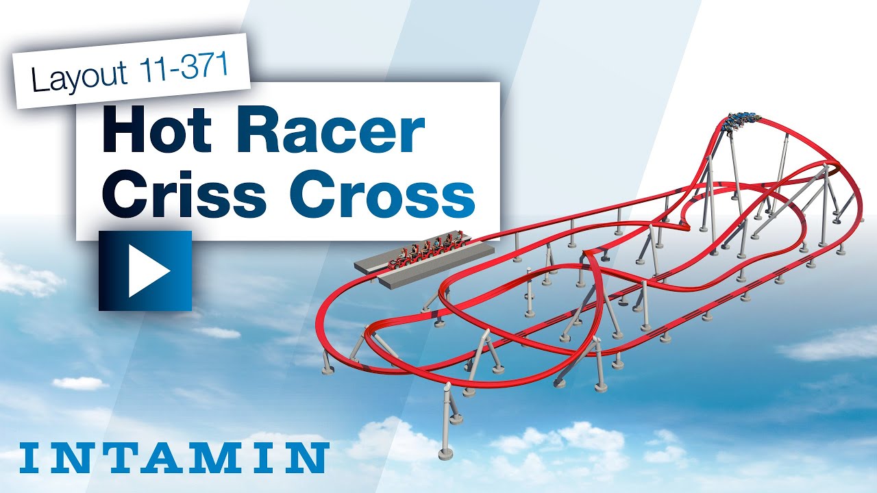 Intamin Hot Racer Criss Cross Layout 11-371 - YouTube