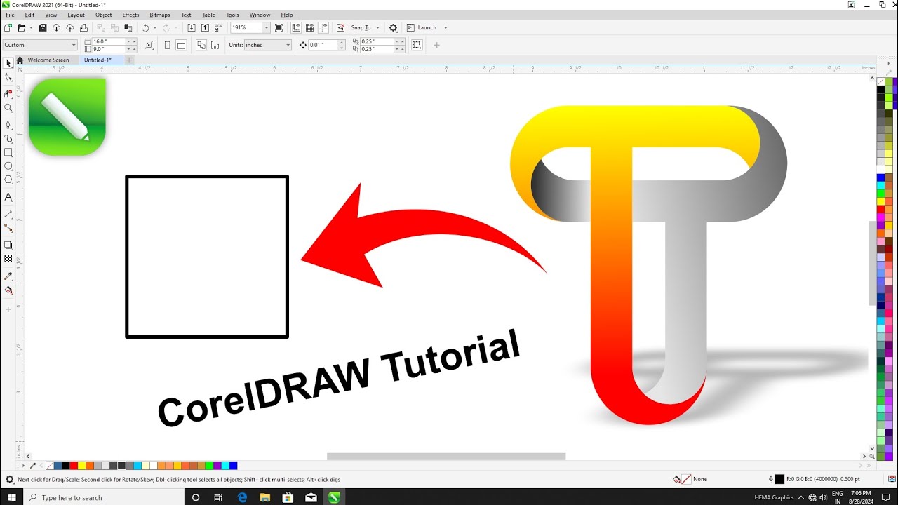 Coreldraw Tutorial - How To Create Letter T Logo Design ideas in ...