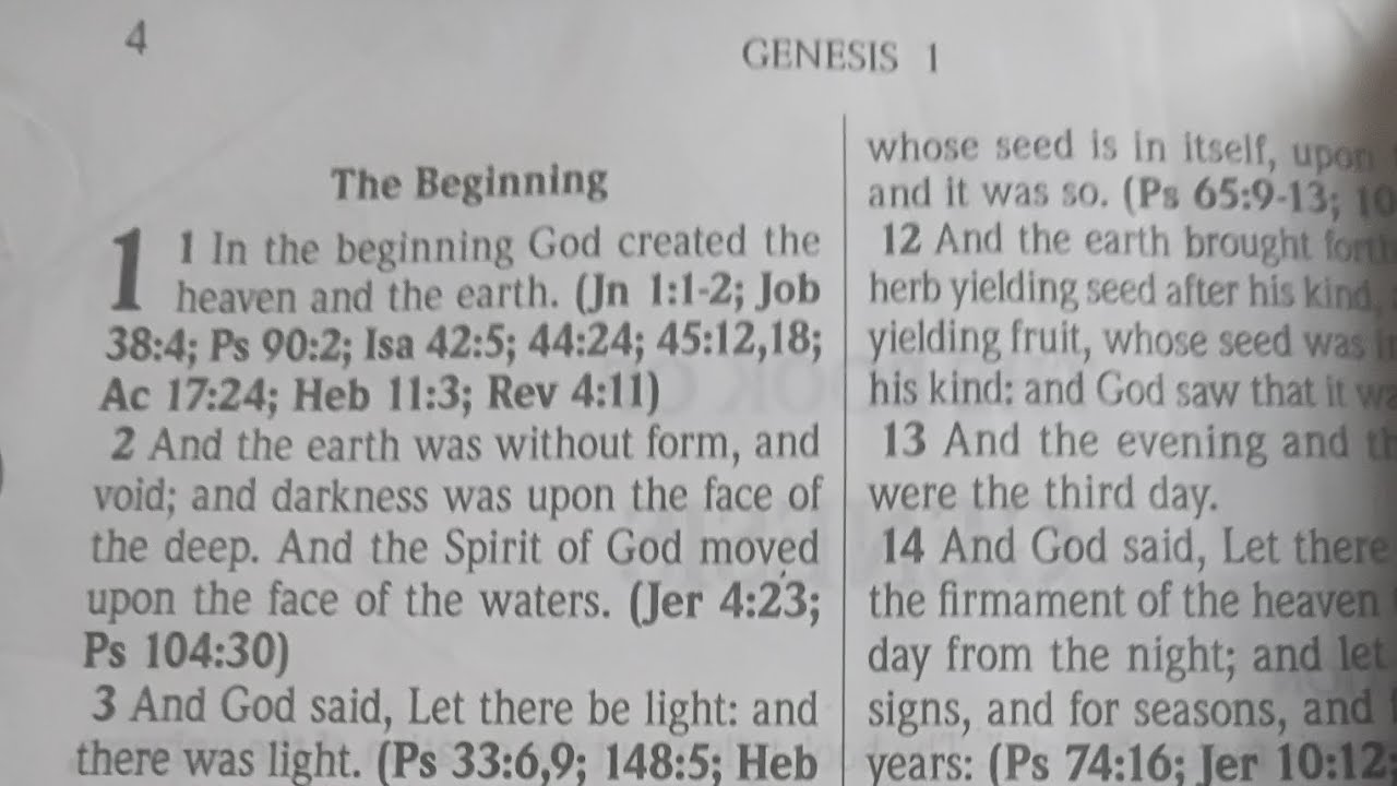 GENESIS 1 VS 1-31 - YouTube