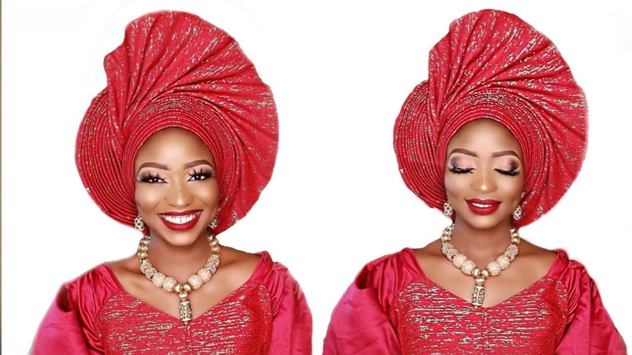Trending Instagram Gele Tutorial 2019: Full Traditional Bridal Makeup ...