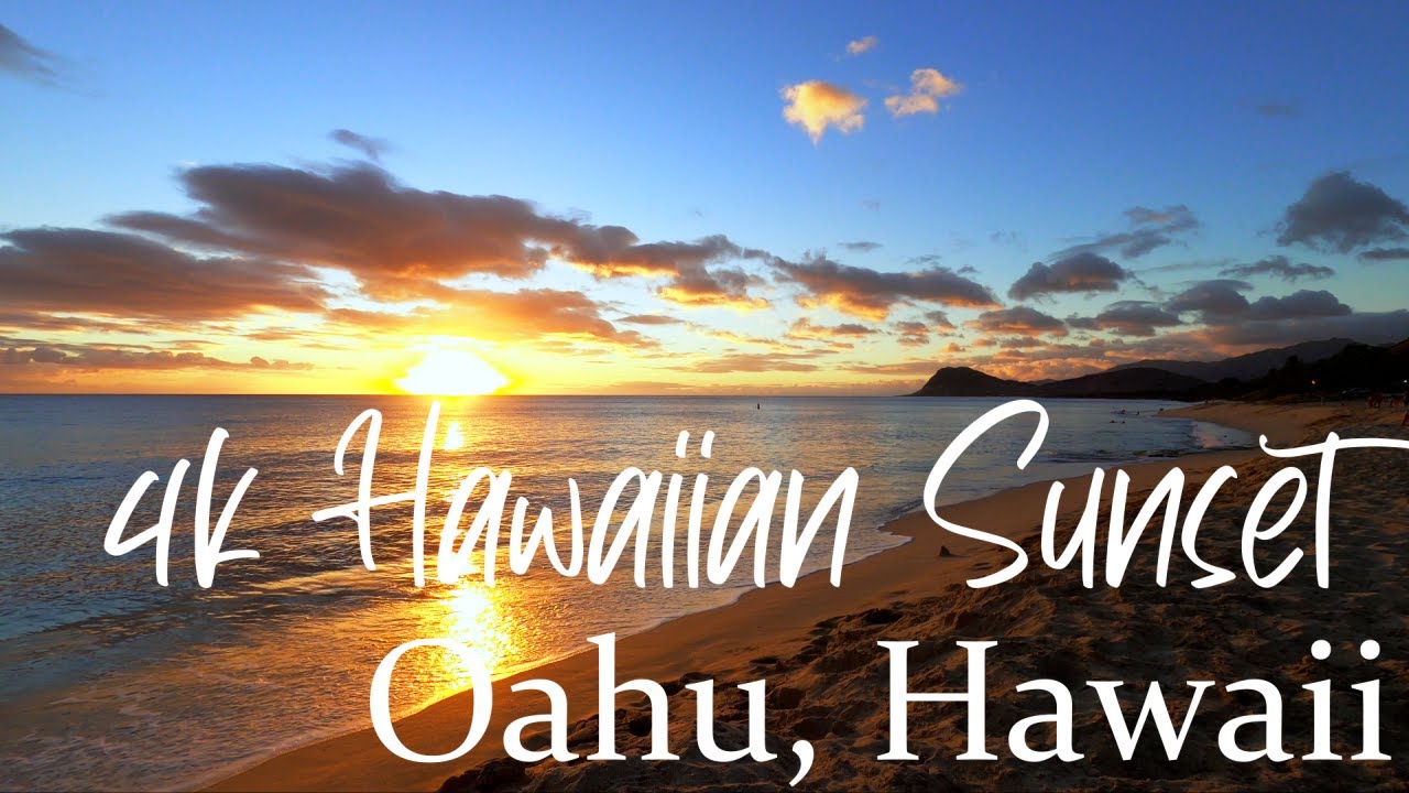 4K Golden Hawaiian Sunset - 4K Nature Hawaii Relaxation Videos - Oahu ...