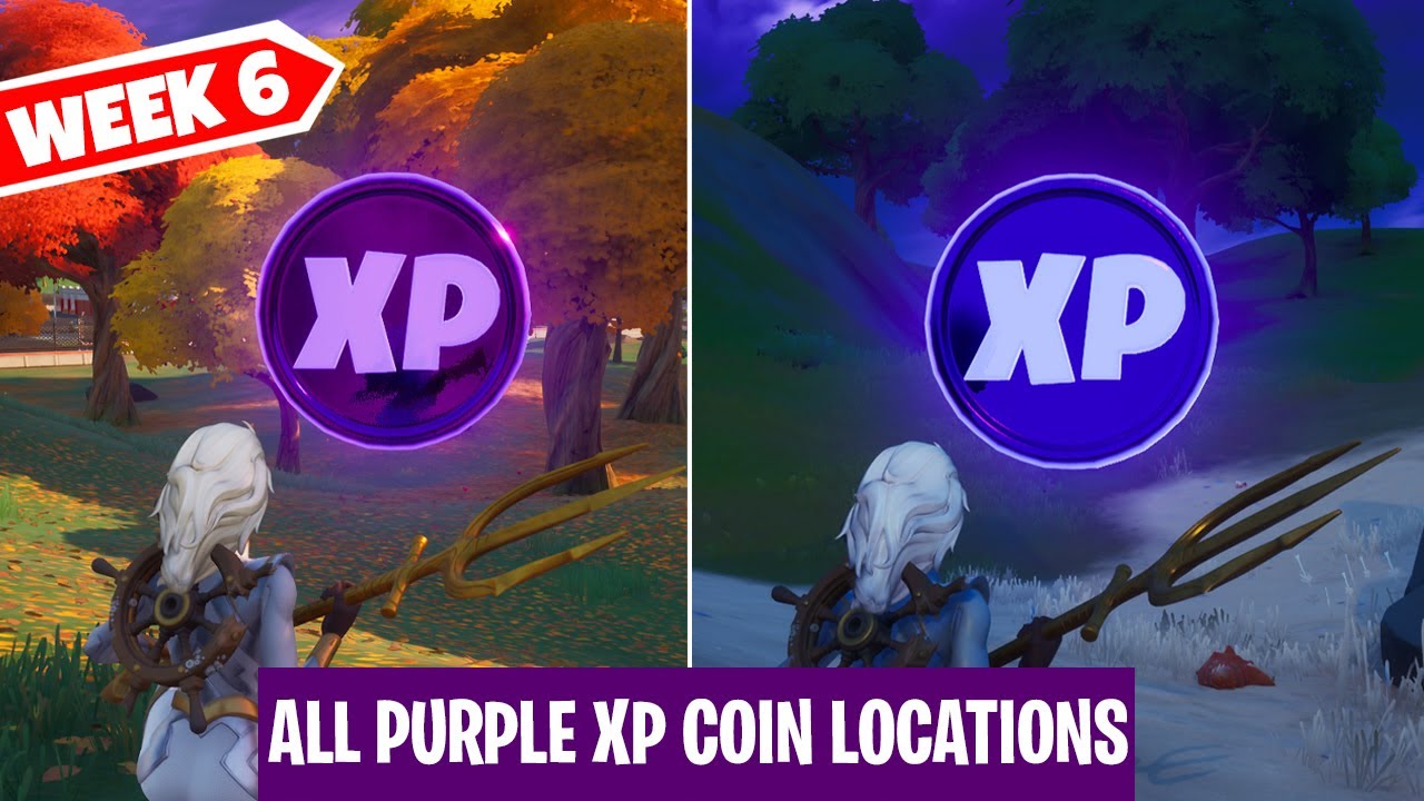 ALL WEEK 6 PURPLE XP COINS LOCATION IN FORTNITE SEASON 4 | Fortnite ...