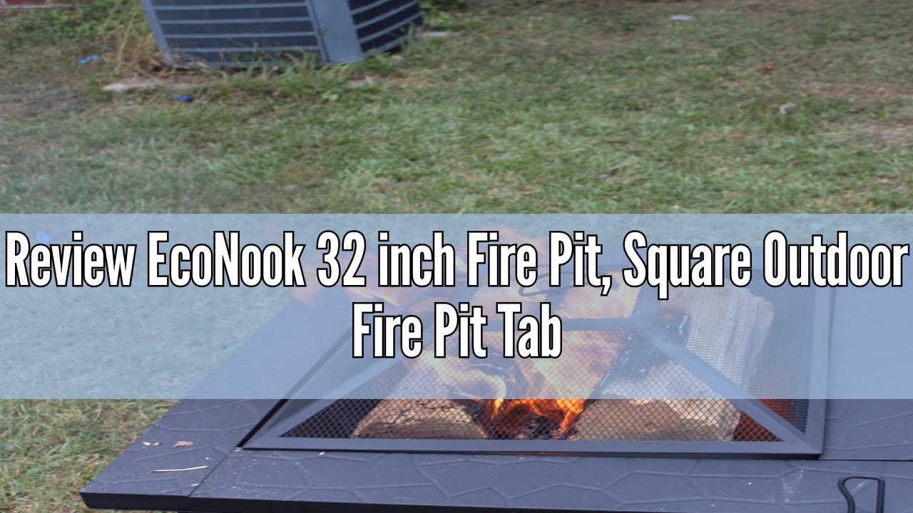 Review EcoNook 32 inch Fire Pit, Square Outdoor Fire Pit Table with ...