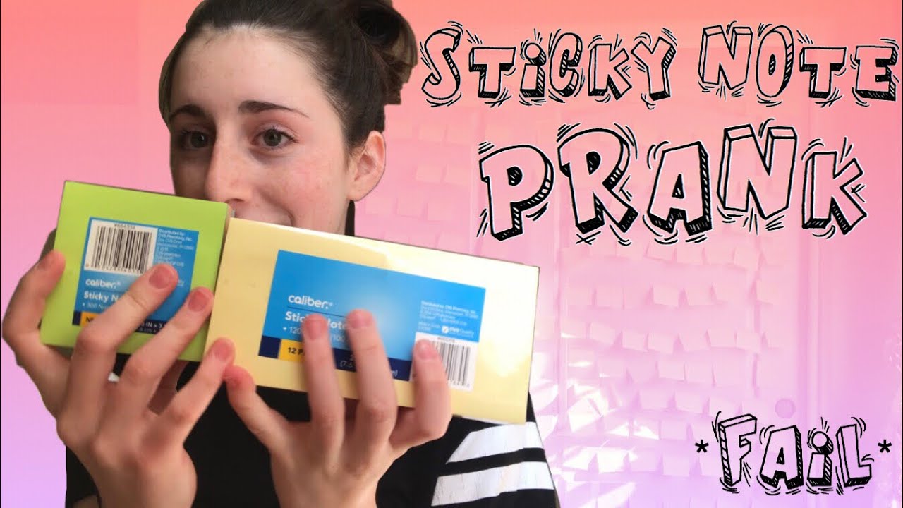 Sticky Note Prank! *FAIL* 😂 - YouTube