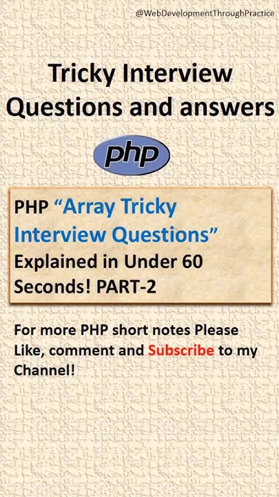 PHP Array Tricky Interview Questions Explained. Part2 #php #phpdeveloper #phpoop #yt # ...