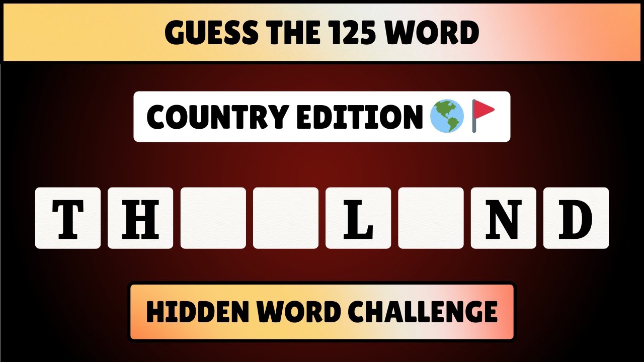 Guess the Country 🌍🚩| Hidden Word Challenge | Country Quiz - YouTube