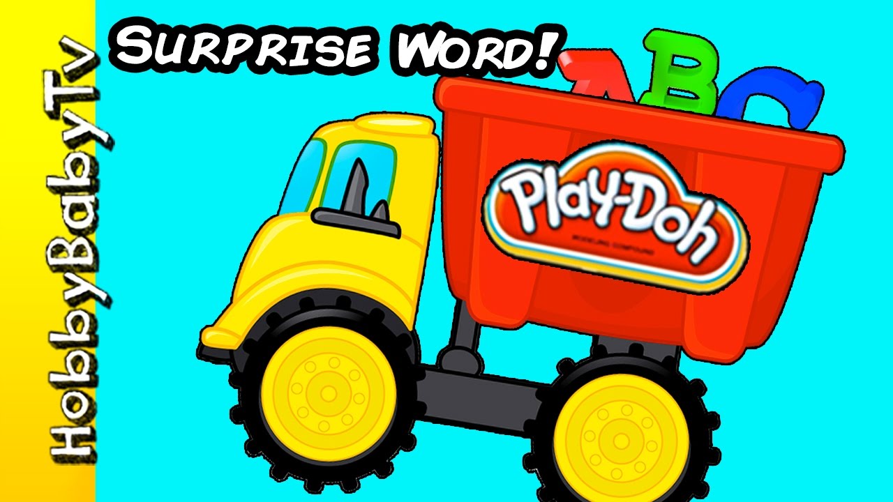 Play Doh Dump Truck Surprise Word HobbyBabyTV - YouTube