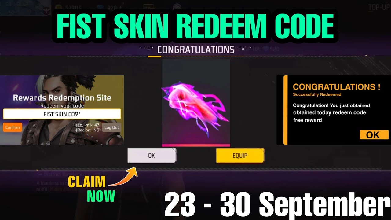 fist skin redeem code today | 18 October redeem code today - YouTube
