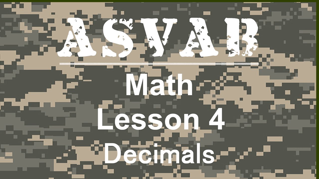 ASVAB Math Review - Lesson 4 Decimals - YouTube