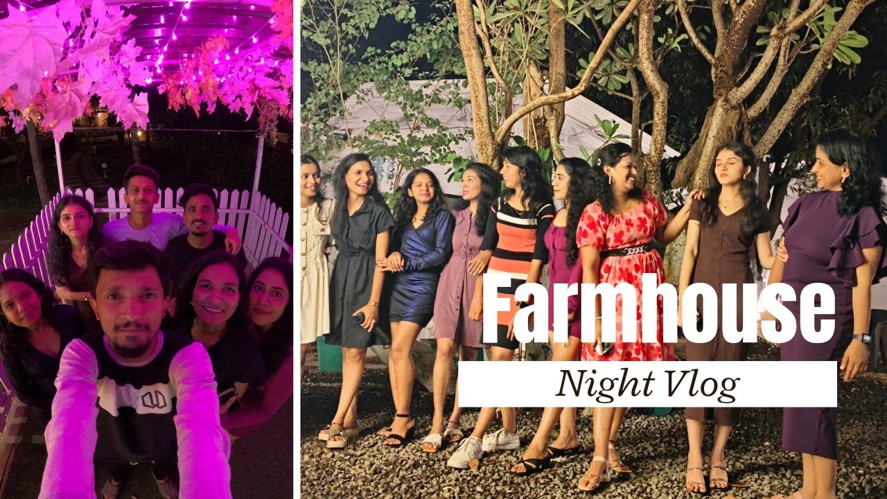 1st night in a farmhouse। office trip। dance in bus। chinggi farmhouse ...