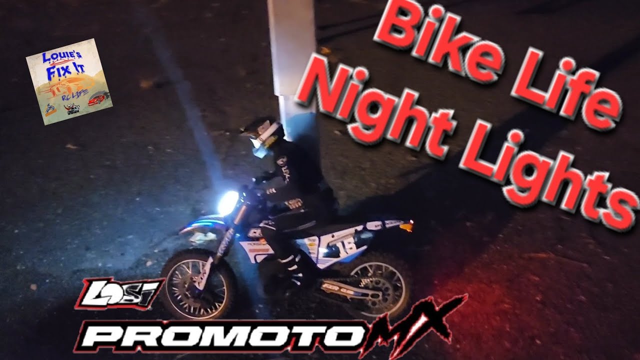 Losi Promoto MX Bike light kit Night run. - YouTube