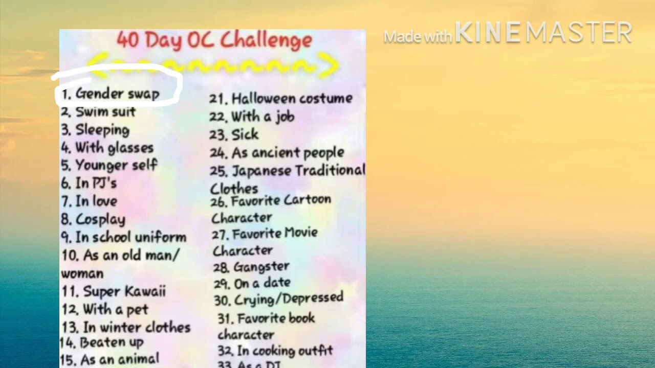 I am doing an oc challenge now - YouTube
