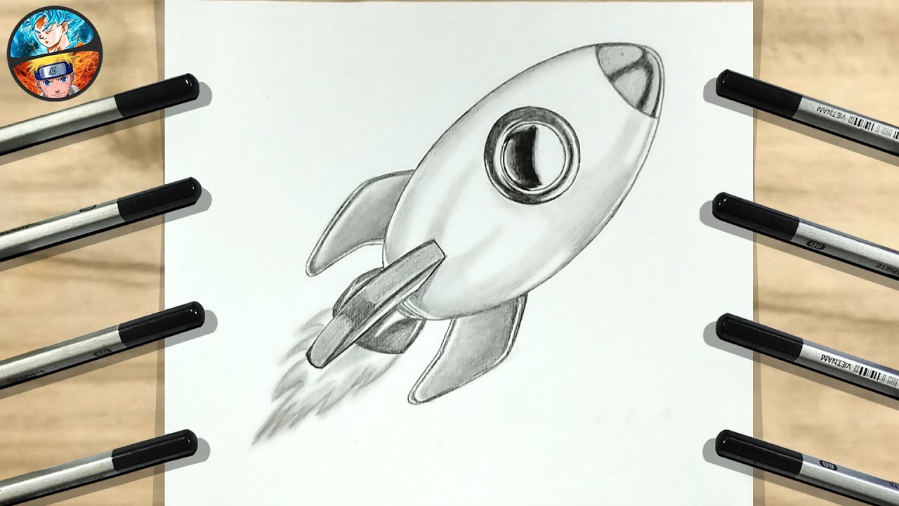 Como Dibujar UN COHETE ESPACIAL | Drawing a Space Rocket | Sketch ...