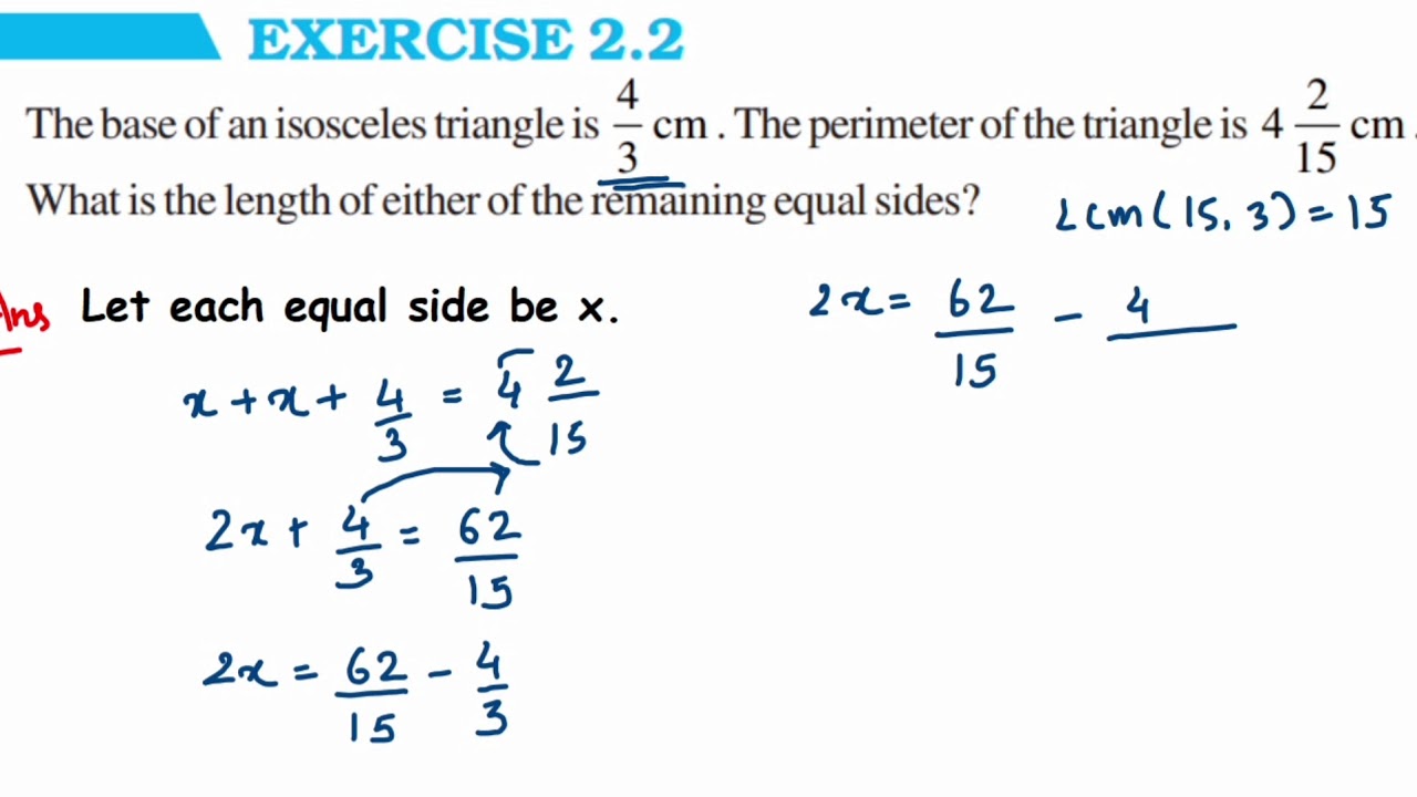 3Q Ex 2.2 Chapter 2 Class 8 math- Linear equation in one variable ...