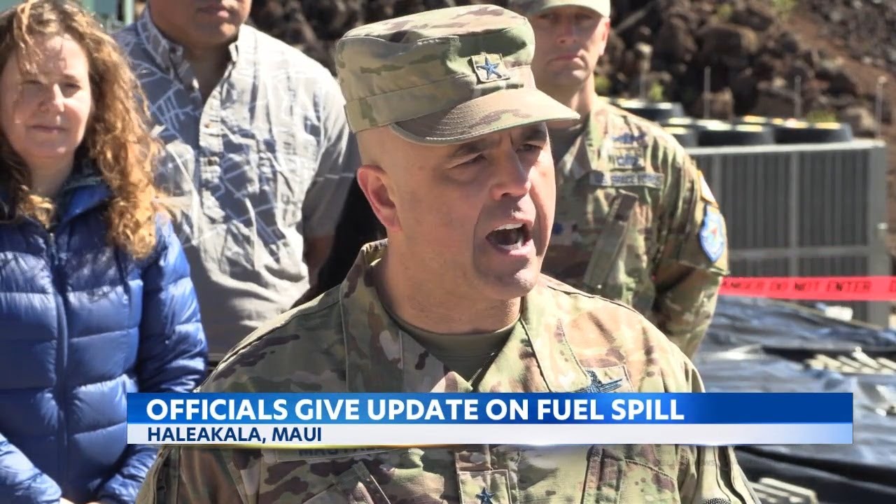Military officials give update on fuel spill on Maui - YouTube