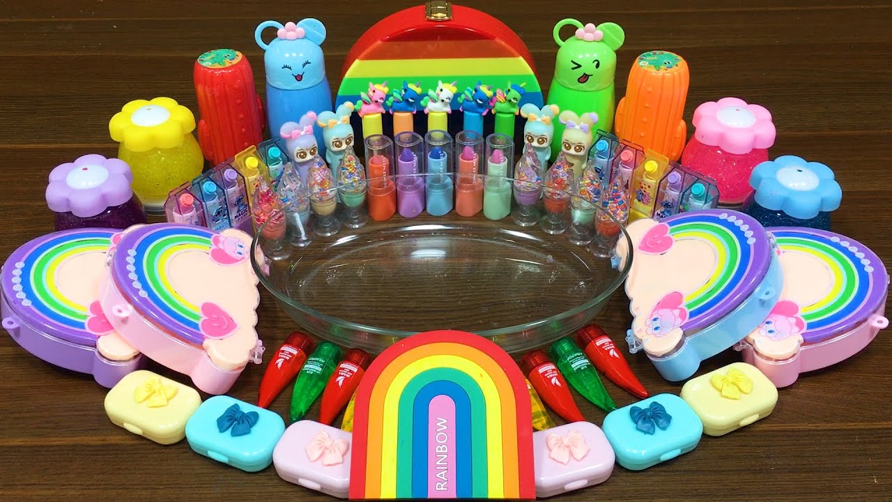 RAINBOW SLIME ! Mixing random into STOREBOUGHT SLIME ! Satisfying YEN ...