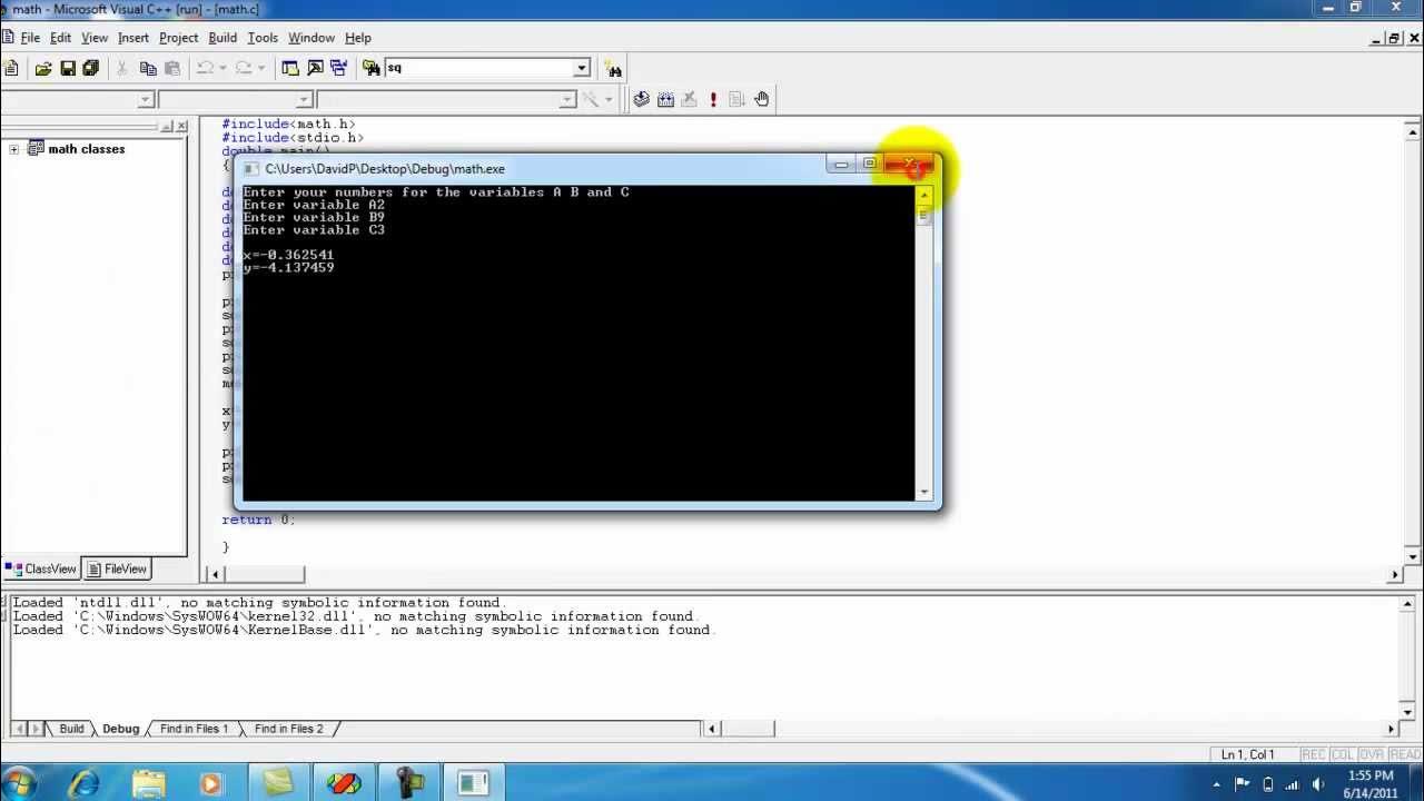 How to make a program that solves the quadratic formula - YouTube