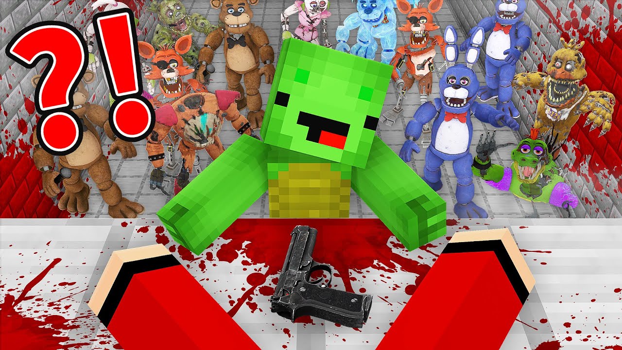 Jj And Mikey Escape From 1000 Fnaf Army In Minecraft Maizen Youtube