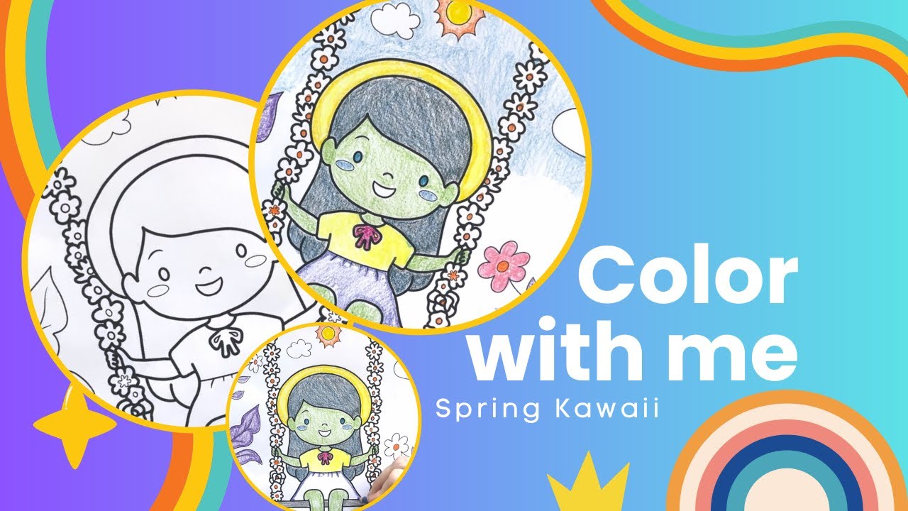 Color With Me - Cute Kawaii Spring Coloring Page - YouTube
