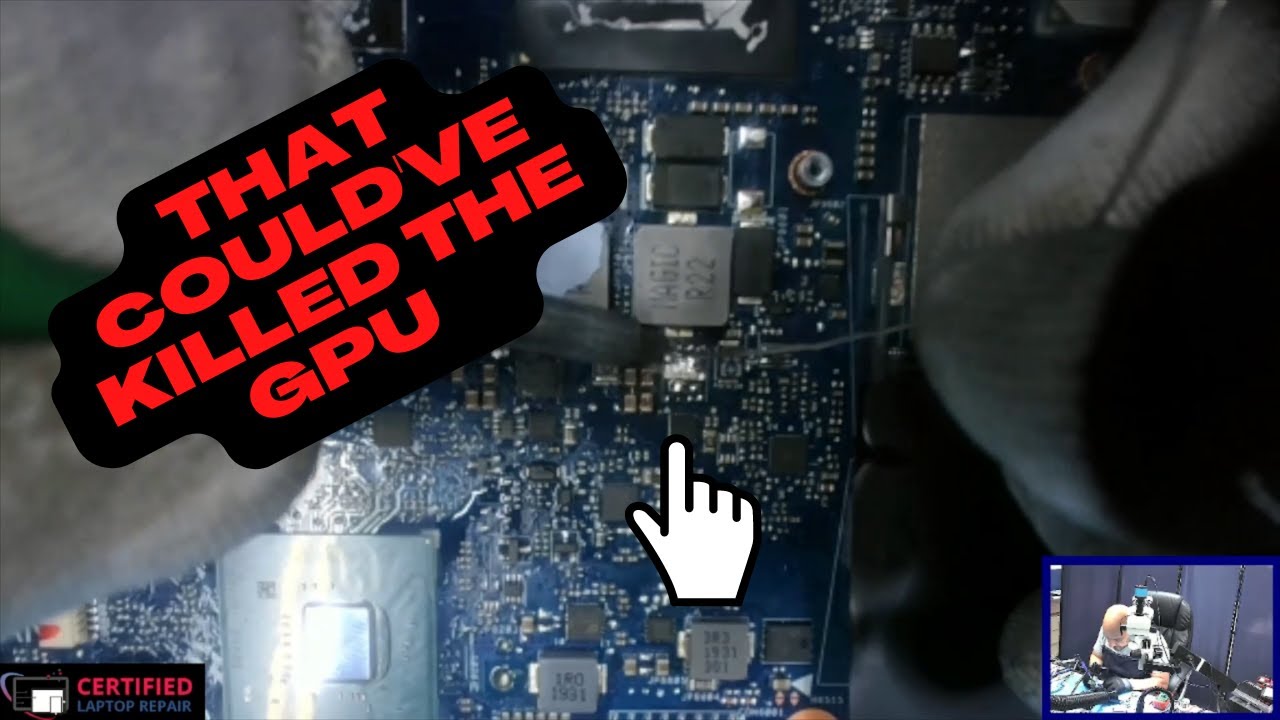 Asus tuf gaming fx505g motherboard repair shorted GPU mosfet - YouTube