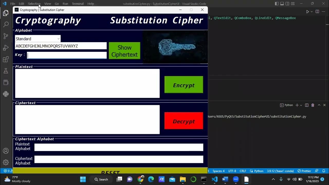 Aplikasi Kriptografi Cipher Substitusi Menggunakan Python dan PyQt5 ...