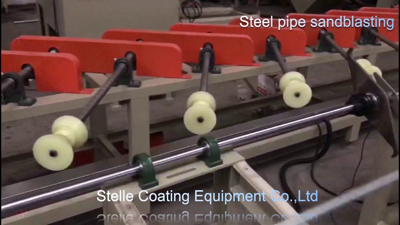 Steel Pipe sandblasting | Stelle@zgstr.com - YouTube
