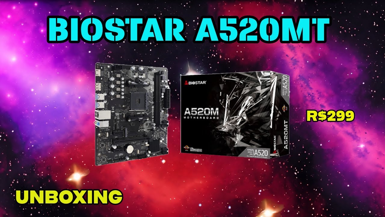 Unboxing e Teste - Placa Mãe Biostar A520MT. Funciona com RYZEN de ...