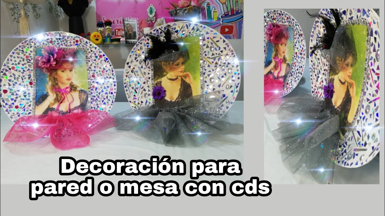 Como hacer lindas decoraciónes con cds / como decorar y reciclar cds ...