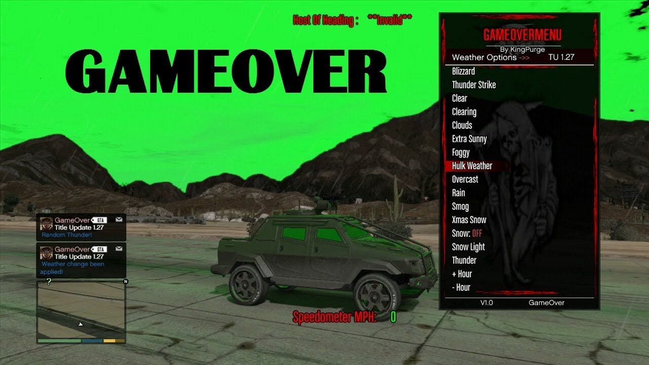 GTAV Gameover Mod Menu TU27 + Download - YouTube