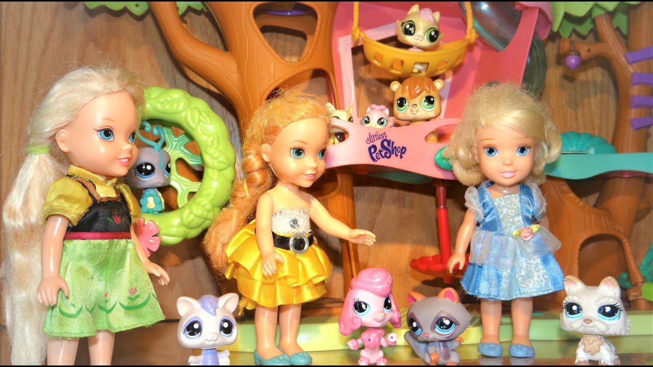 Playdate ! Elsa and Anna toddlers - Cinderella's House - Barbie - Pets ...