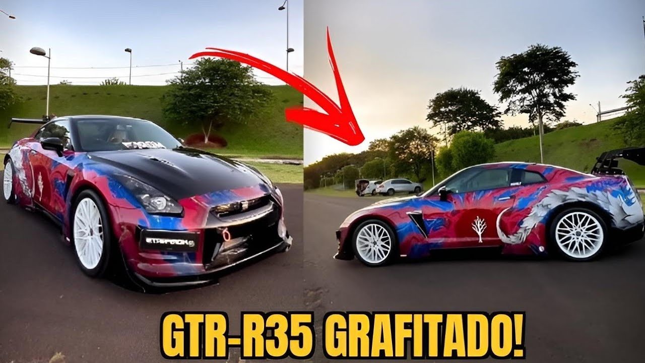 PRIMEIRO GTR-R35 GRAFITADO DA AMÉRICA RENATO GARCIA! *Olha como ficou o ...