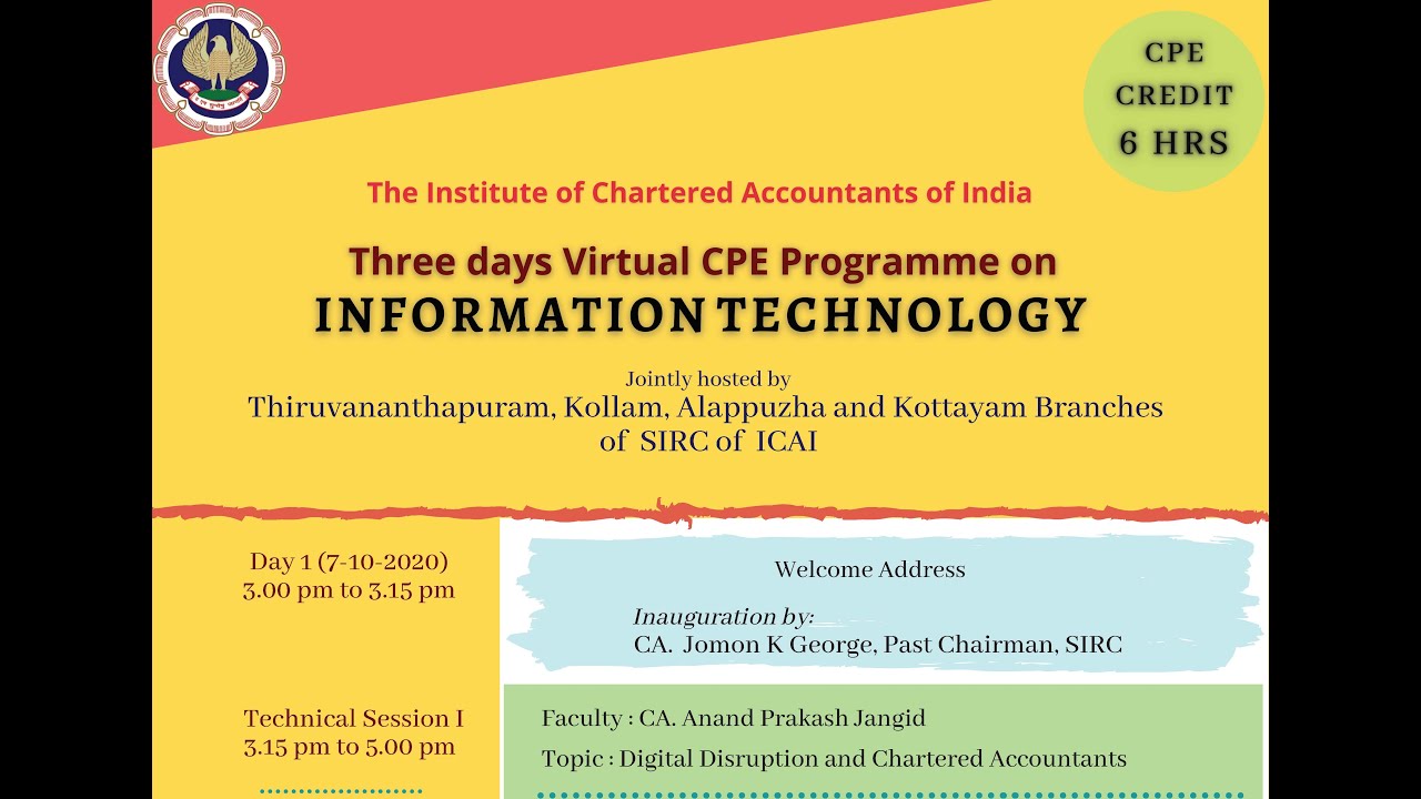 ( Day 01 ) Three Days Virtual CPE Programme on Information Technology ...