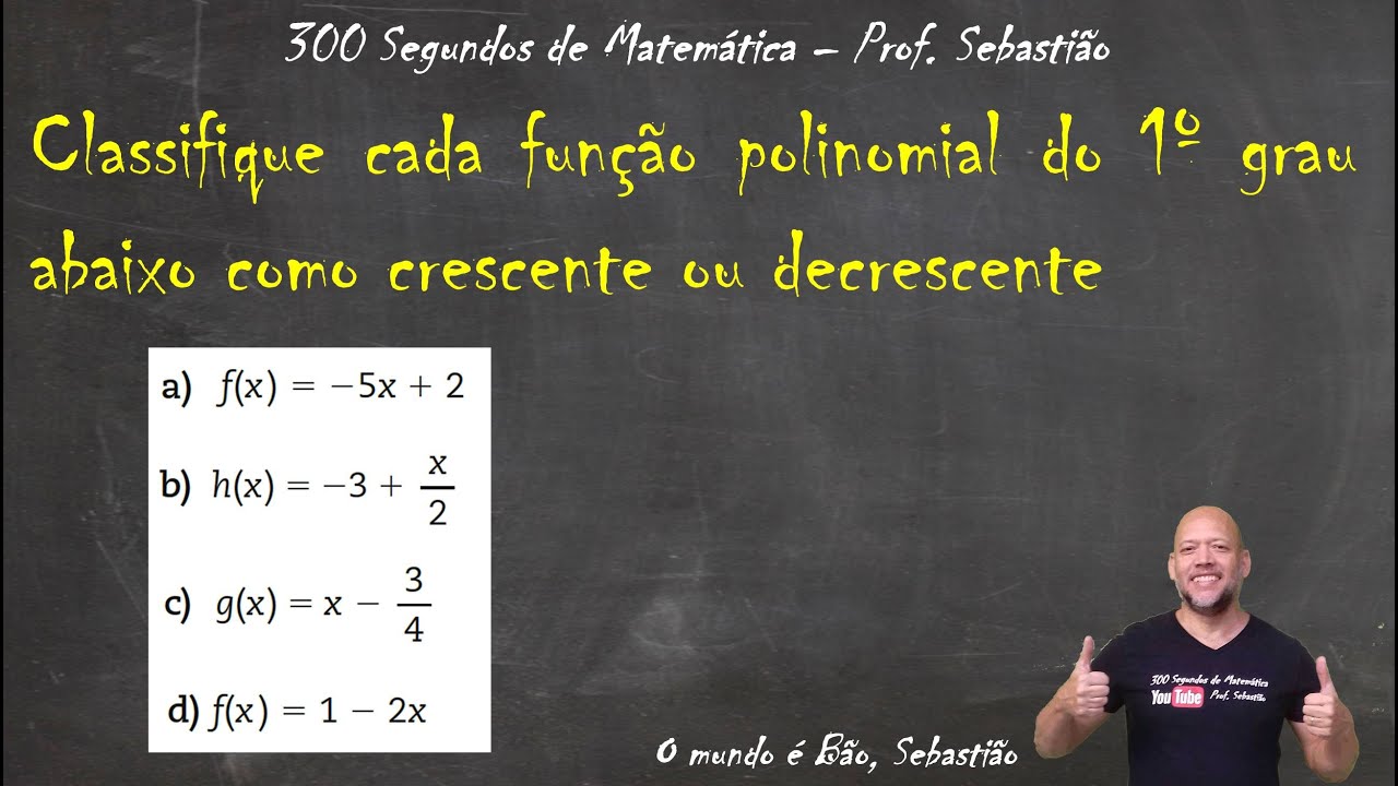 FunÇÃo Afim Exercício 15 Classifique Cada Função Como Crescente Ou