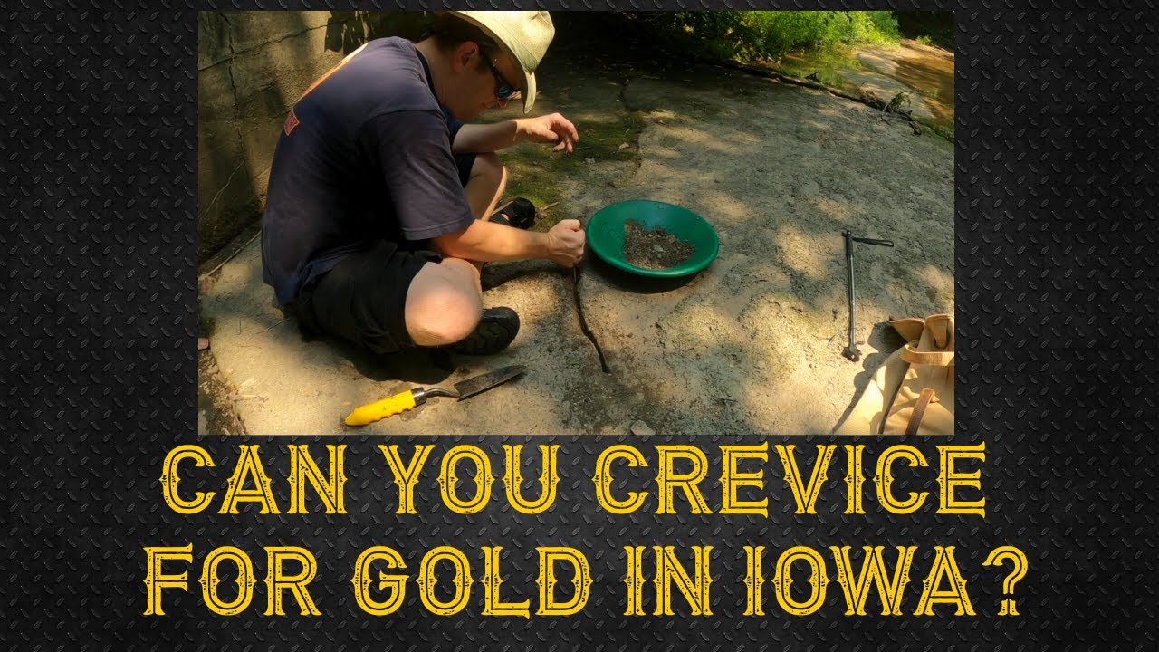 What do the crevices hold? Prospecting for gold in Iowa. - YouTube
