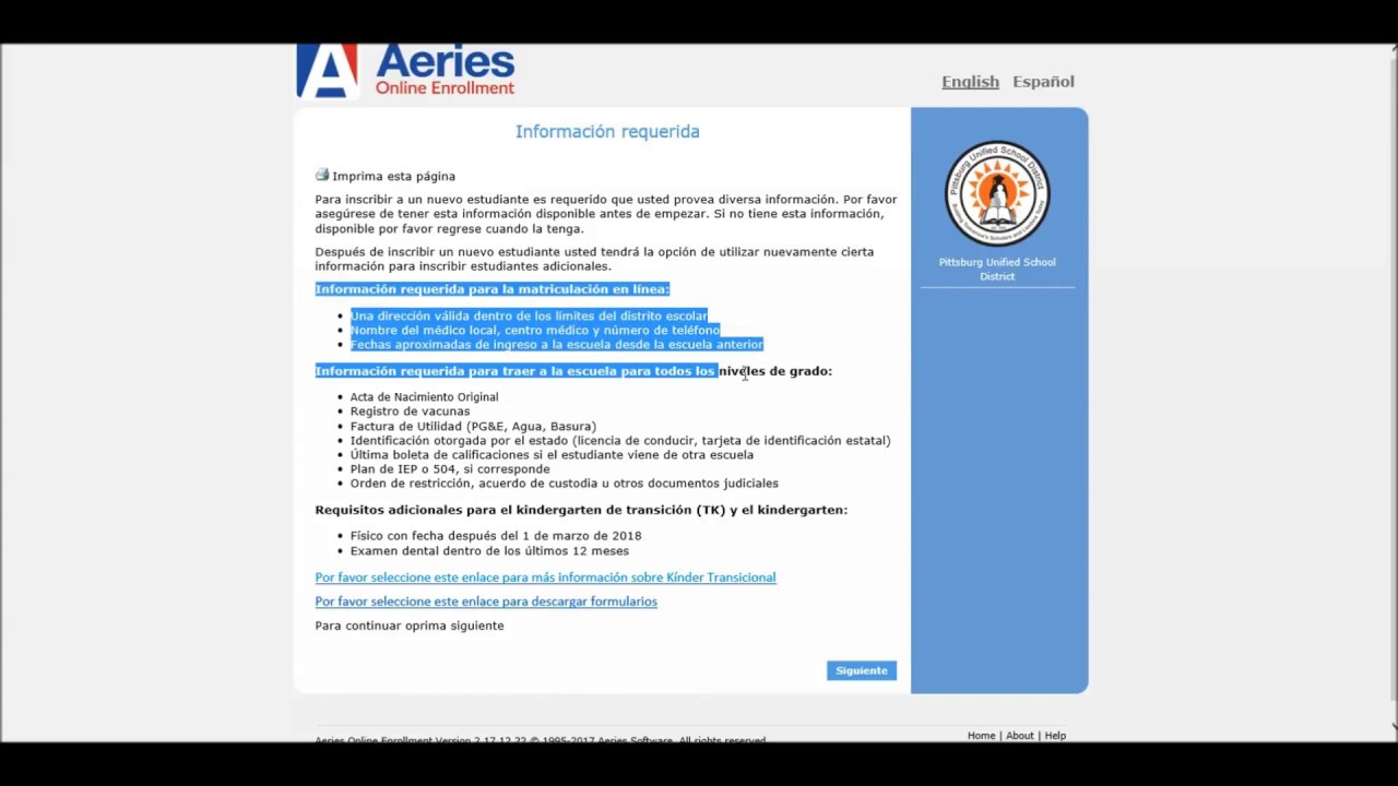 Aeries Instructions in Spanish - YouTube