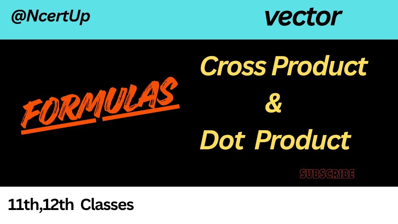 Dot and Cross Product of two Vector | Vector and Scalar | 11th,12th ...