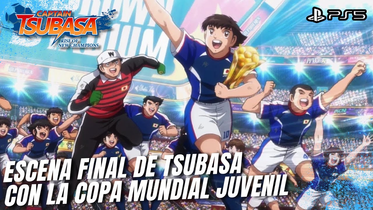 Escena Final de Tsubasa con la copa Mundial Juvenil Captain Tsubasa ...