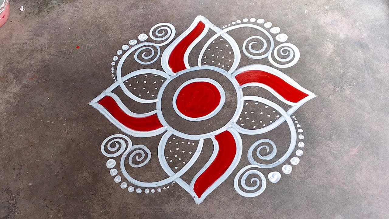 Laxmi Puja special alpona design / Unique rangoli design / Square ...